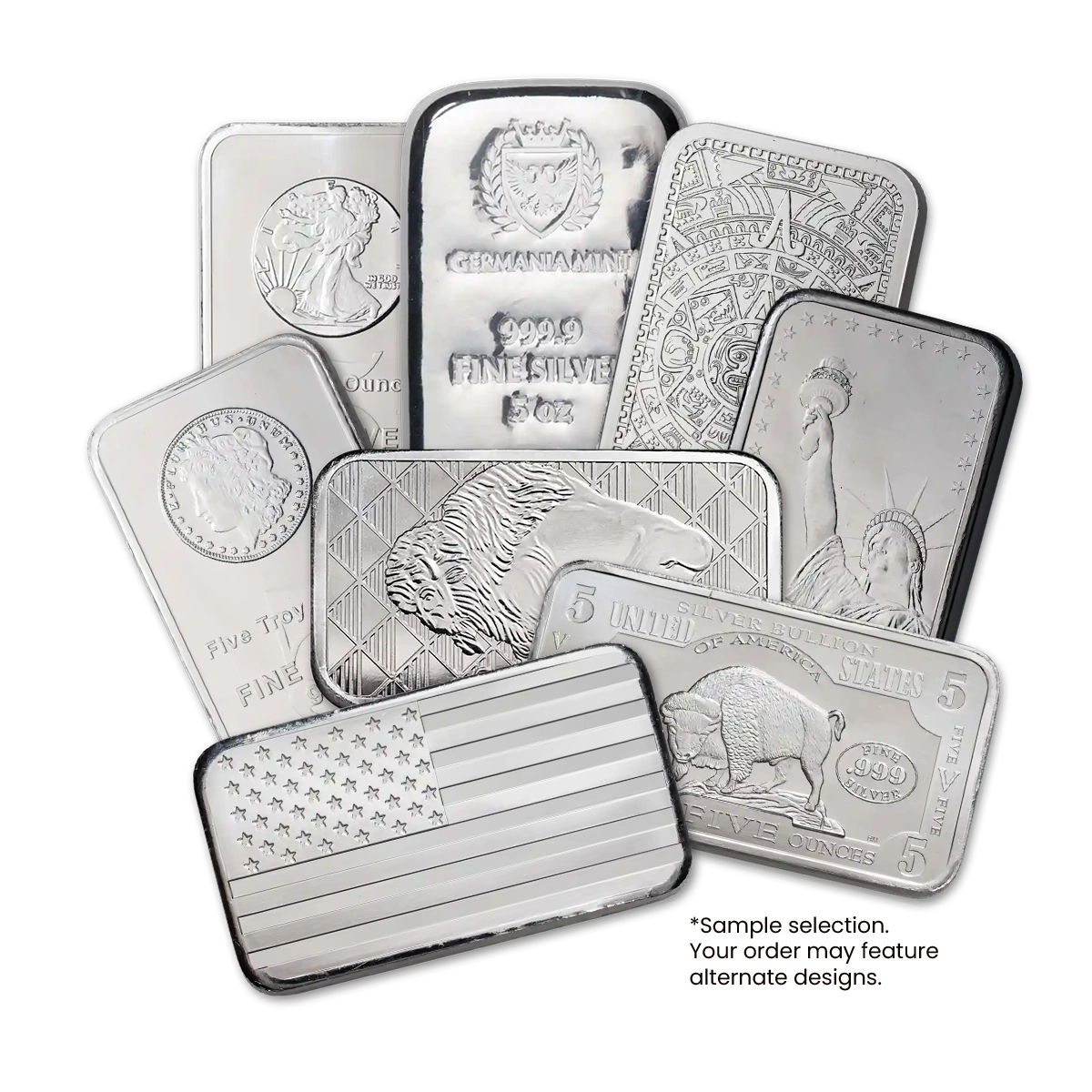 Buy 5 oz Silver Bar - Random Design | Bullion.com