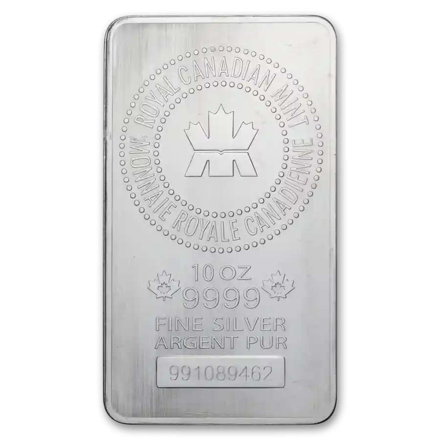 Buy 10 oz Silver Royal Canadian Mint Bar | Bullion.com