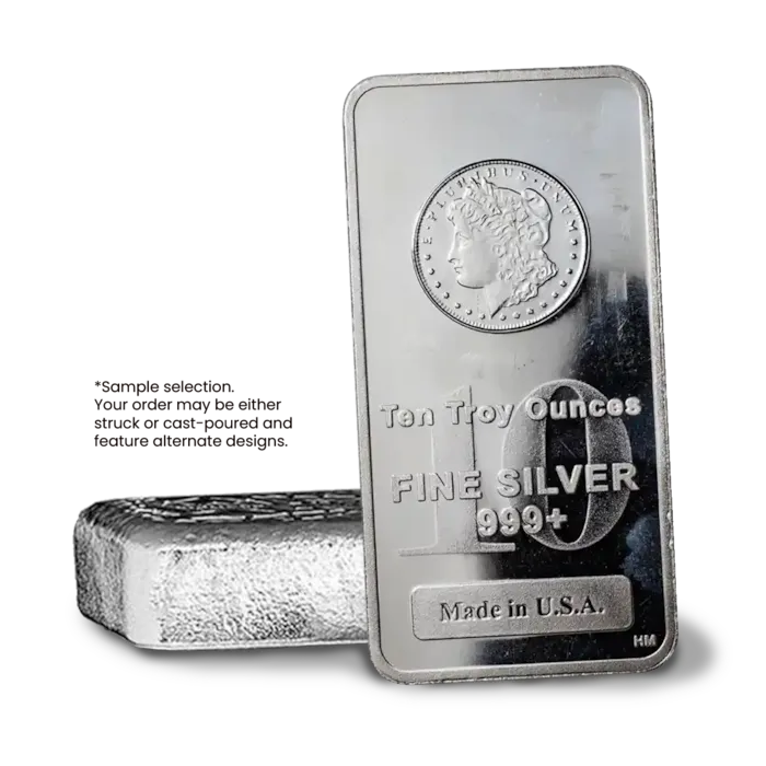 Buy Lot of 2 - 10 oz Silver Bars Random (20 oz Total) - New Customer ...
