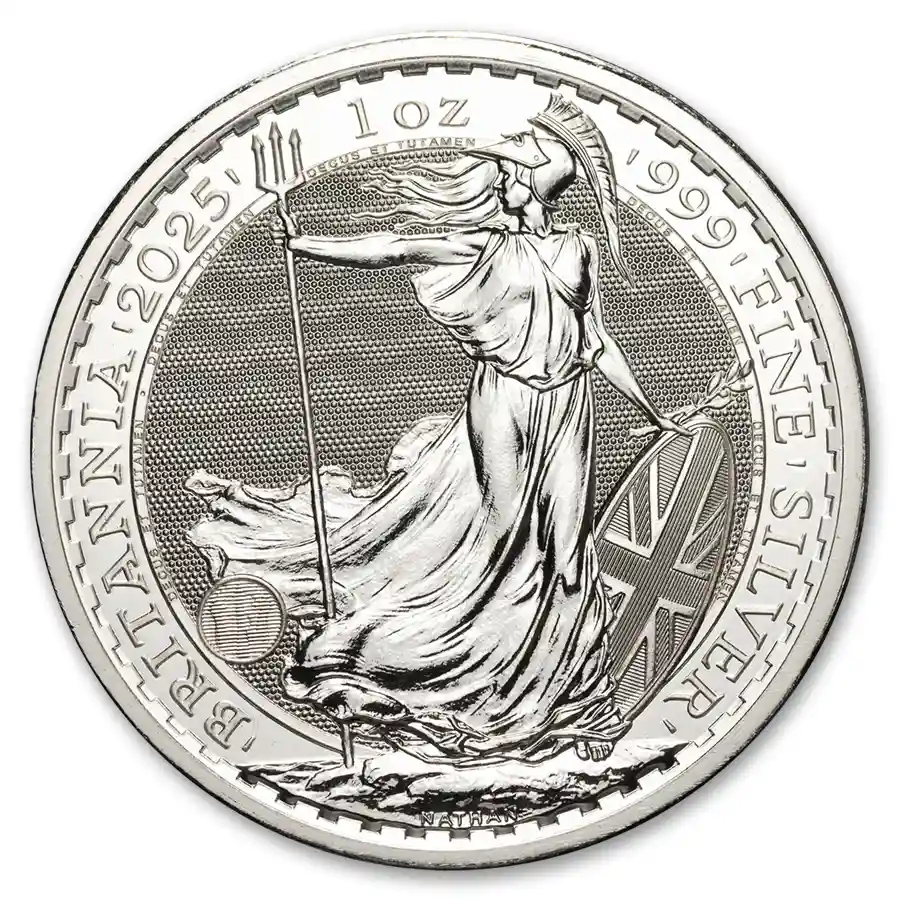 2025 1 oz Silver British Britannia Coin BU - King Charles III | Bullion.com