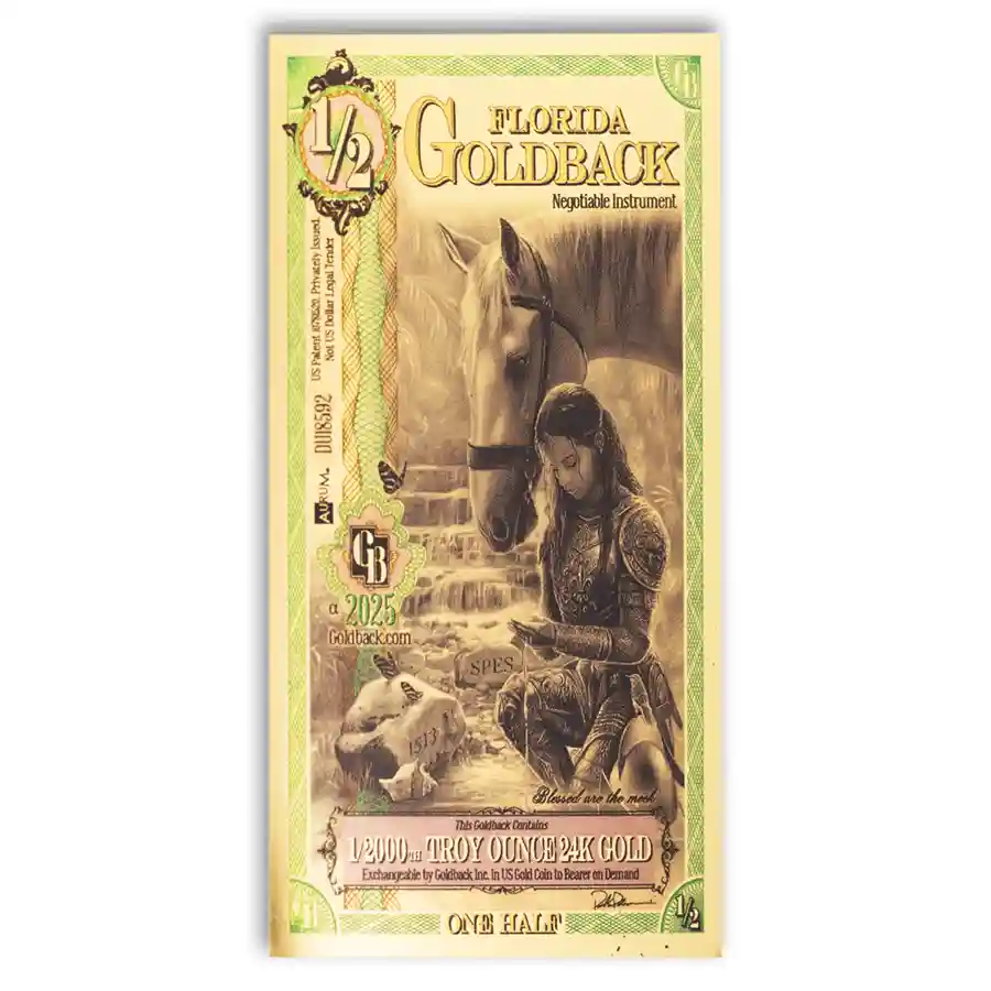 1/2 Florida Goldback – 24k Aurum Gold Foil Note | Bullion.com
